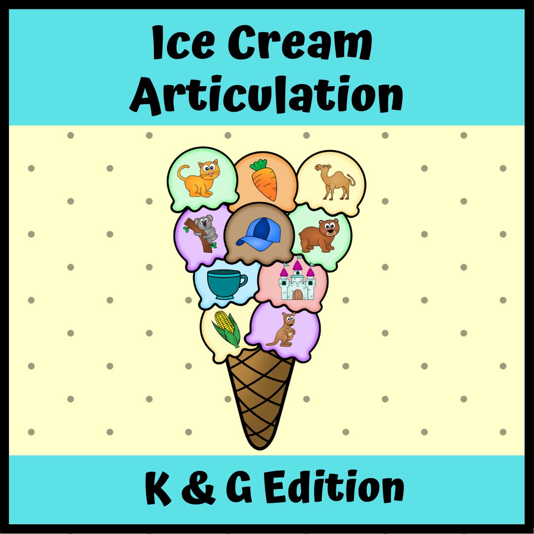 Ice Cream Articulation Craft for K and G Sounds: Initial, Medial, Final ...