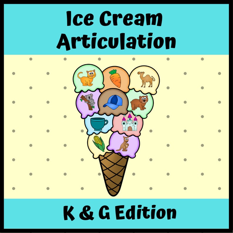 Ice Cream Articulation Craft for K and G Sounds: Initial, Medial, Final ...