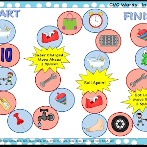 CVC and Early Sounds Board Games for Articulation, Apraxia Speech ...