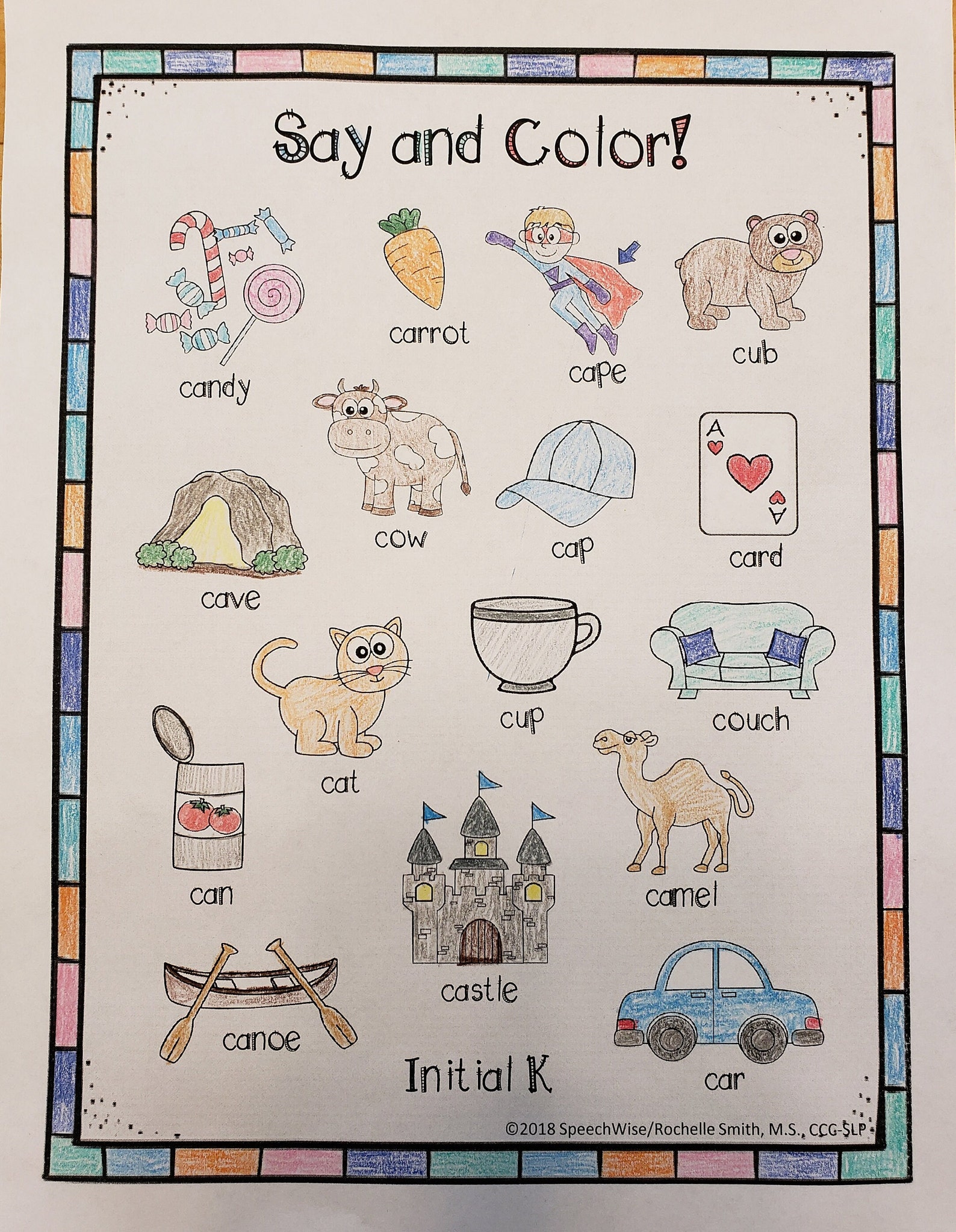 Articulation Coloring Sheets for K and G Speech Sounds- No Prep! - Etsy