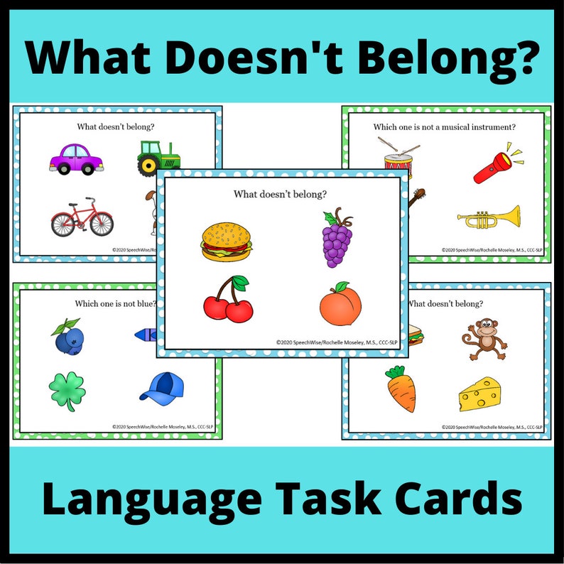 What Doesn't Belong Task Cards for Speech and Language Therapy ...