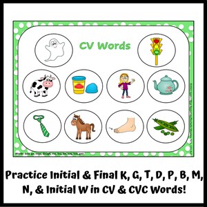 CV and CVC Word Smash Mats: Early Sounds Articulation, Apraxia Speech ...