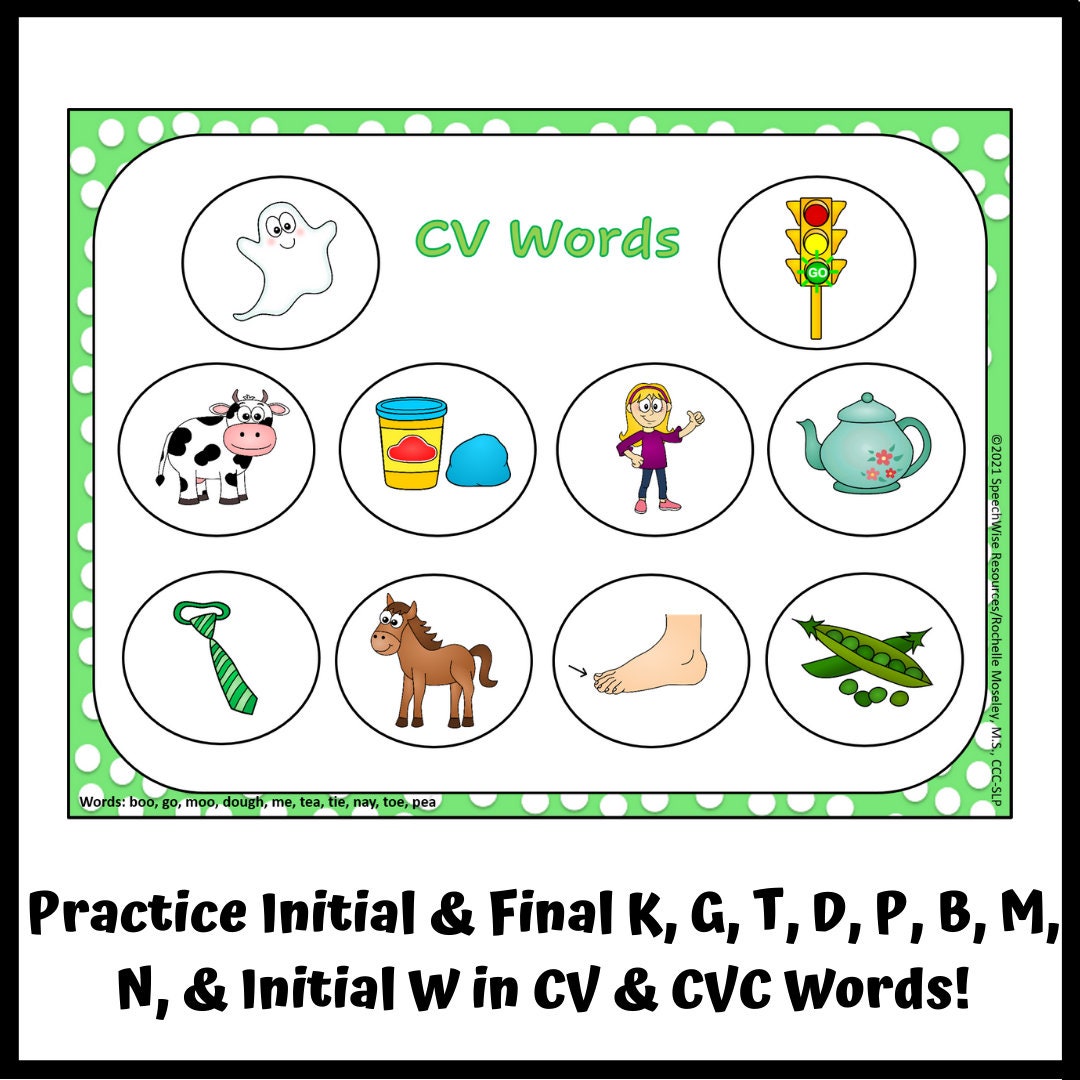 CV and CVC Word Smash Mats: Early Sounds Articulation, Apraxia Speech ...
