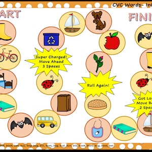 CVC and Early Sounds Board Games for Articulation, Apraxia Speech ...