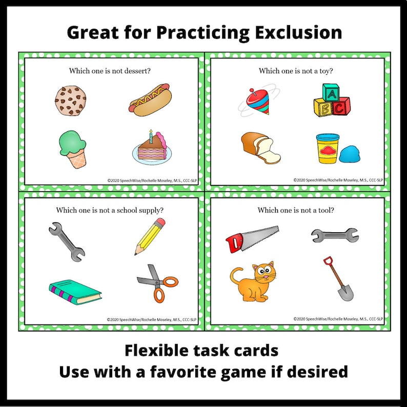 What Doesn't Belong? Task Cards for Speech and Language Therapy ...
