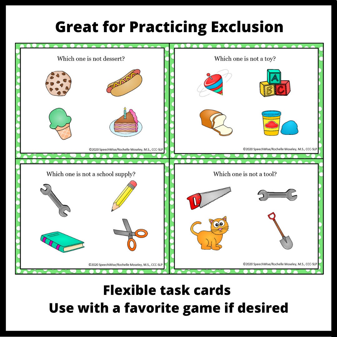 What Doesn't Belong? Task Cards for Speech and Language Therapy ...