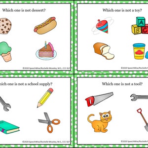 What Doesn't Belong? Task Cards for Speech and Language Therapy ...