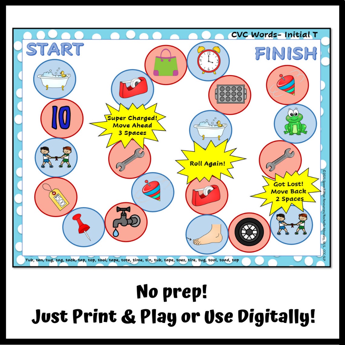 CVC and Early Sounds Board Games for Articulation, Apraxia Speech ...