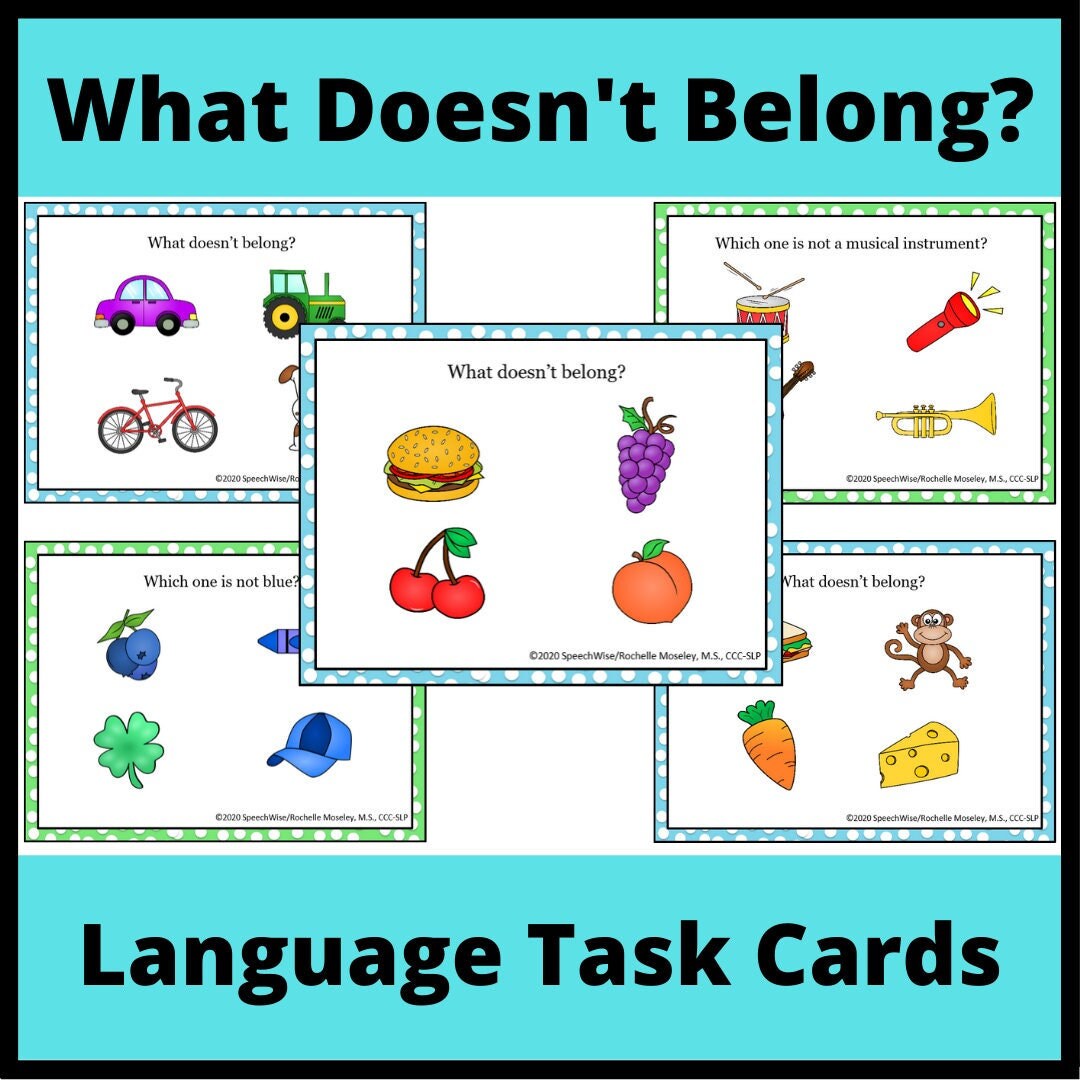 What Doesn't Belong? Task Cards for Speech and Language Therapy ...