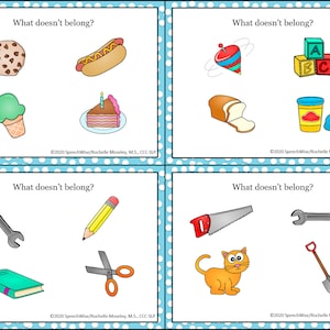 What Doesn't Belong? Task Cards for Speech and Language Therapy ...