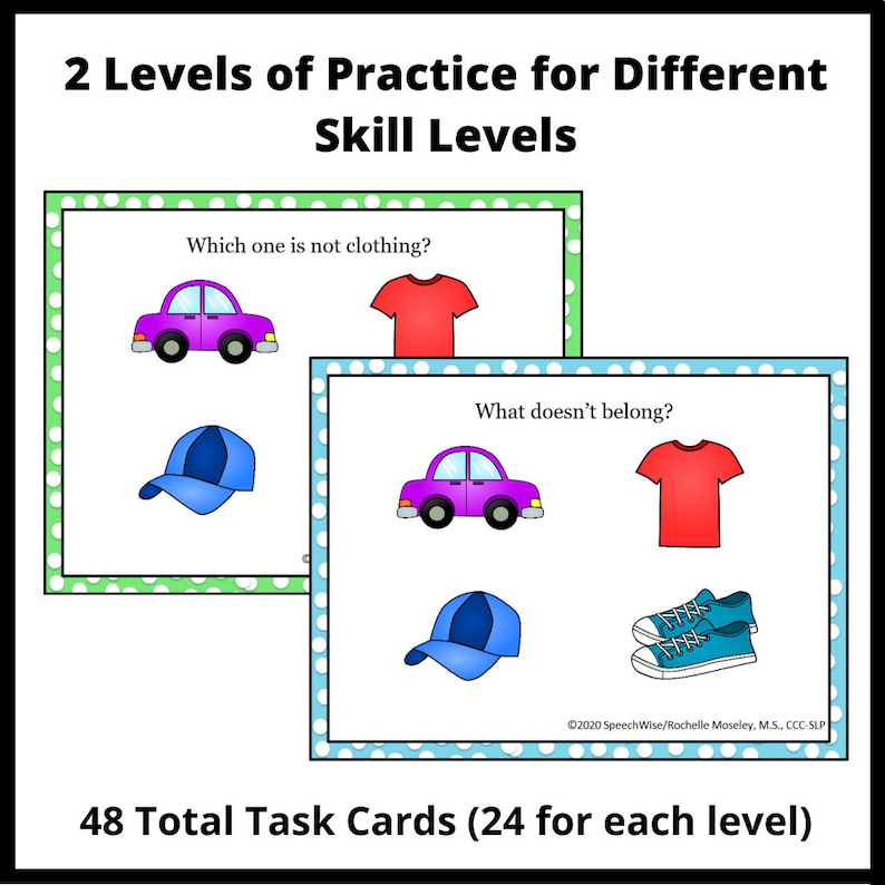 What Doesn't Belong? Task Cards for Speech and Language Therapy ...