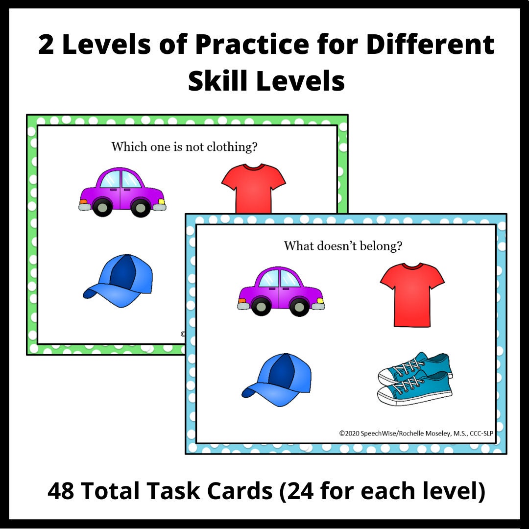 What Doesn't Belong? Task Cards for Speech and Language Therapy ...