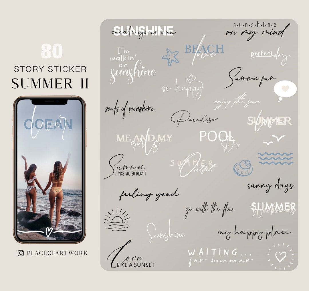 80 Instagram Story Stickers Summer Travel Holiday Vacation - Etsy