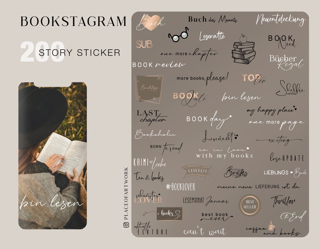 200 Instagram Story Sticker books Bücher bookstagram - Etsy.de