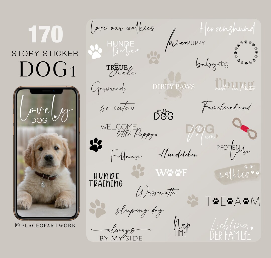 170 Instagram Story Stickers Perro Perros Mascotas Dogmom Cachorro amor ...