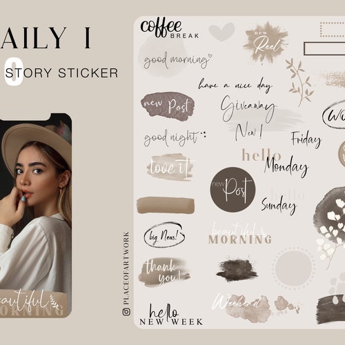170 Instagram Story Sticker Daily Everyday Basics - Etsy