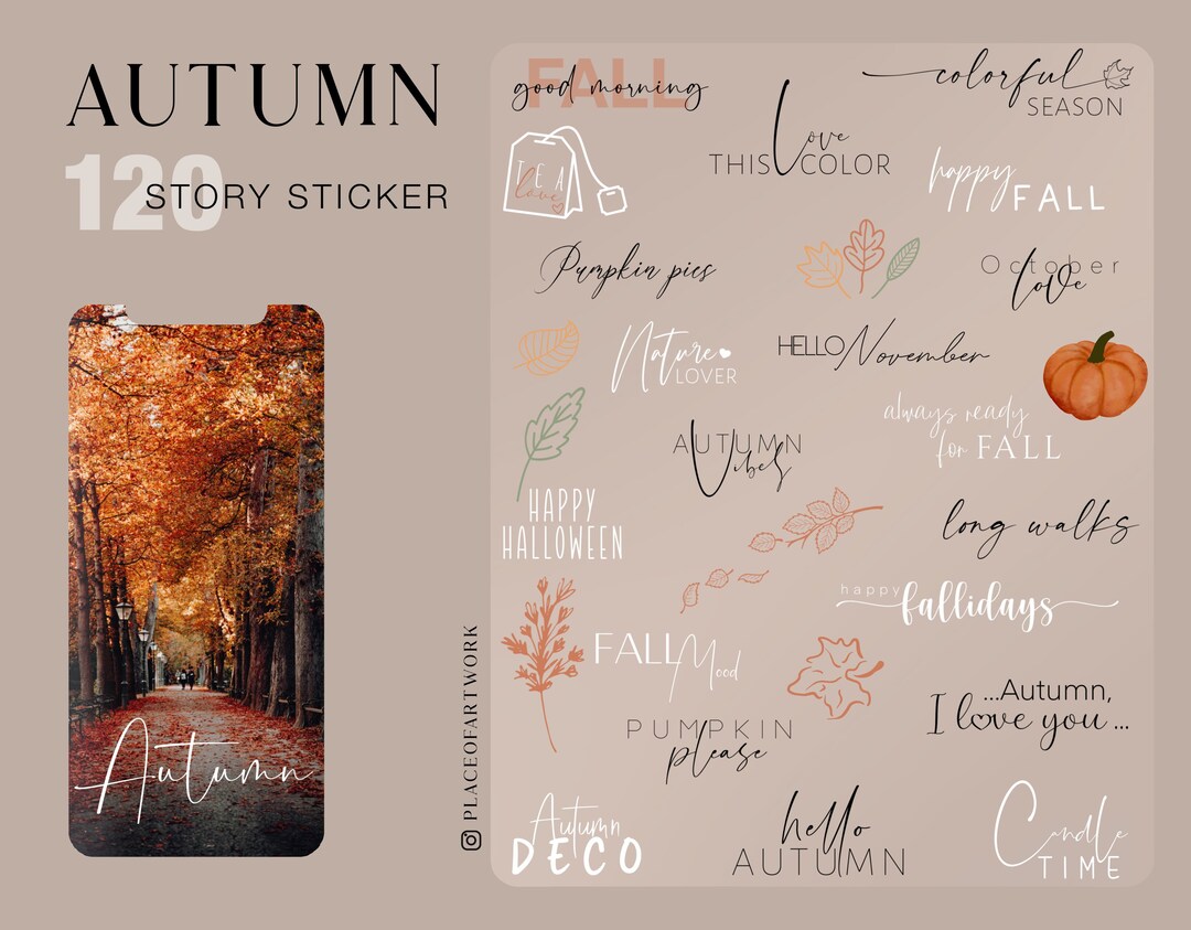 120 Instagram Story Sticker Autumn Fall Herbst Pumpkin Home - Etsy.de