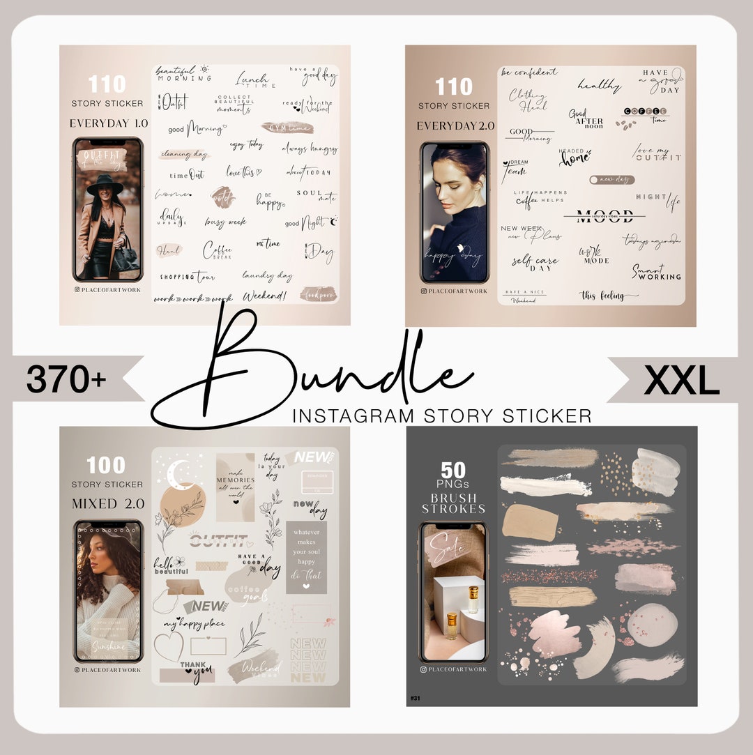 370+ Instagram Story Sticker Bundle 8 Everyday Weekdays Basic Plants ...