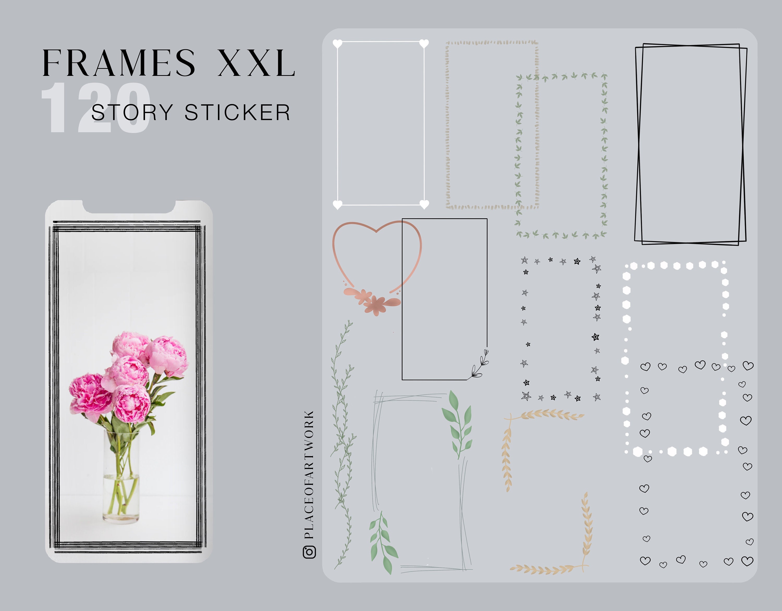 Rahmen love travel blogger Fitness Bundle 120 Instagram Story Sticker ...