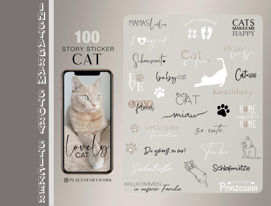 100+ Instagram Story Sticker CAT Cat Catmom Pets Puppy Love Family ...