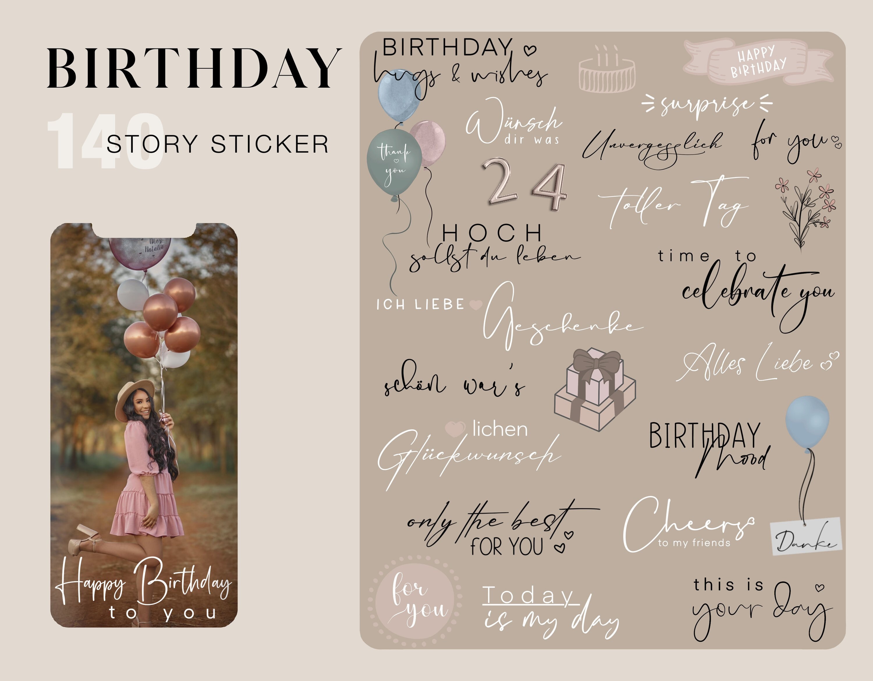 140 Instagram Story Sticker Birthday Love Birthday - Etsy