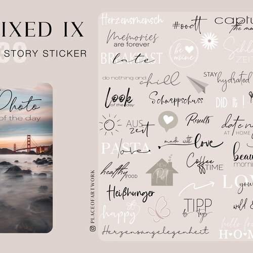 280 Instagram Story Sticker Basic Daily XXL Edition Words - Etsy