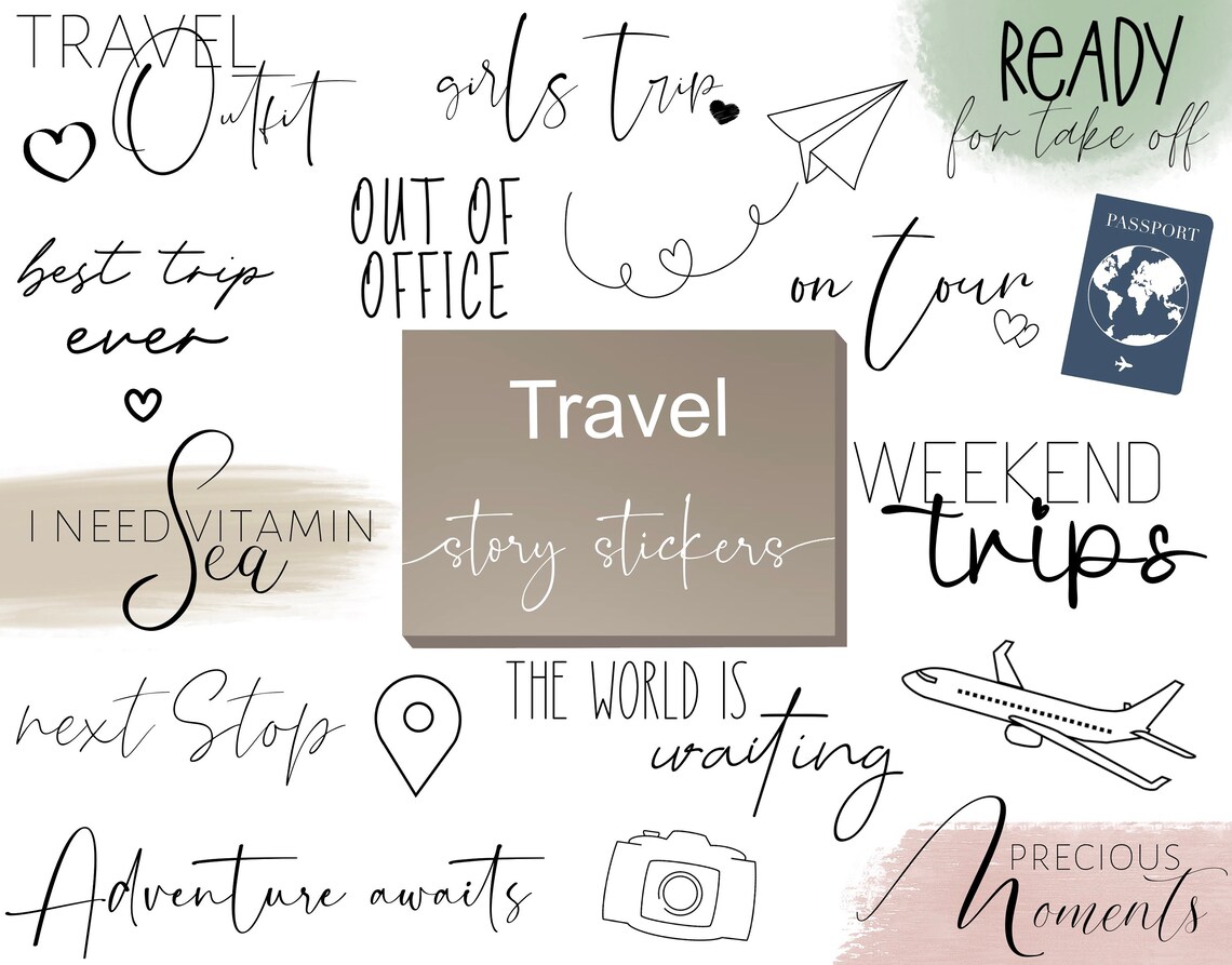 160 Instagram Story Sticker travel Holiday summer | Etsy