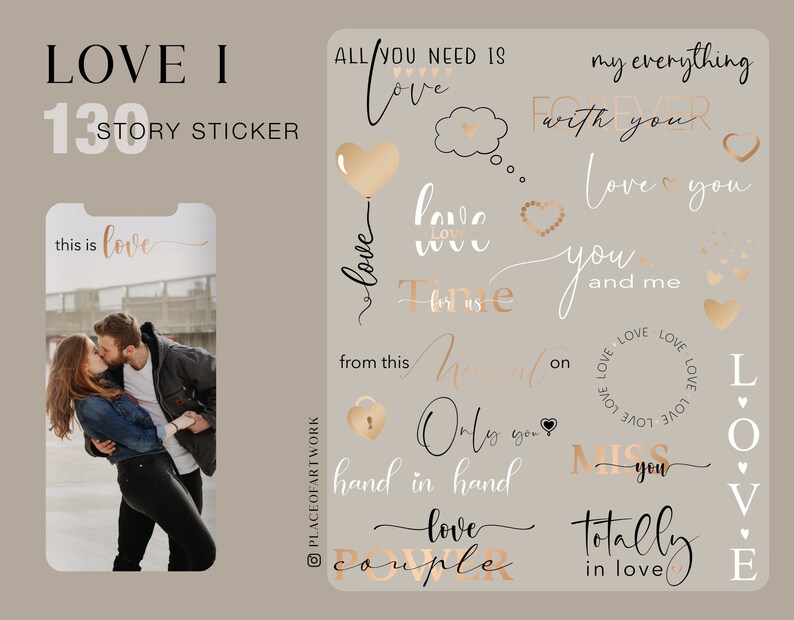 130 Instagram Story Sticker Love Couple Storysticker | Etsy