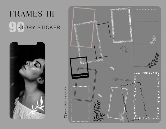 90 Instagram Story Sticker Frames III Frame Fitness | Etsy