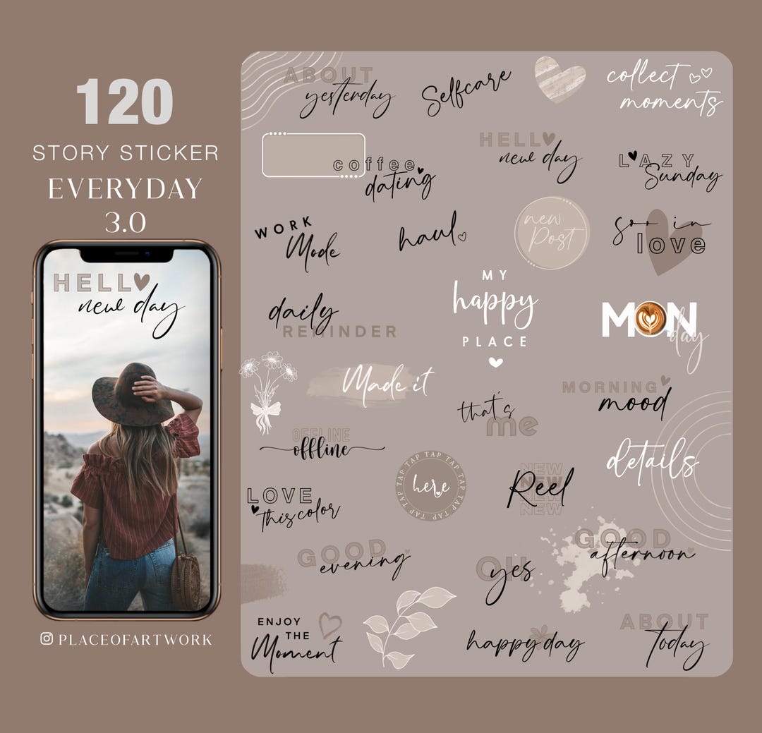 120 Instagram Story Sticker Everyday 3.0 Daily Everyday Basic Weekdays ...