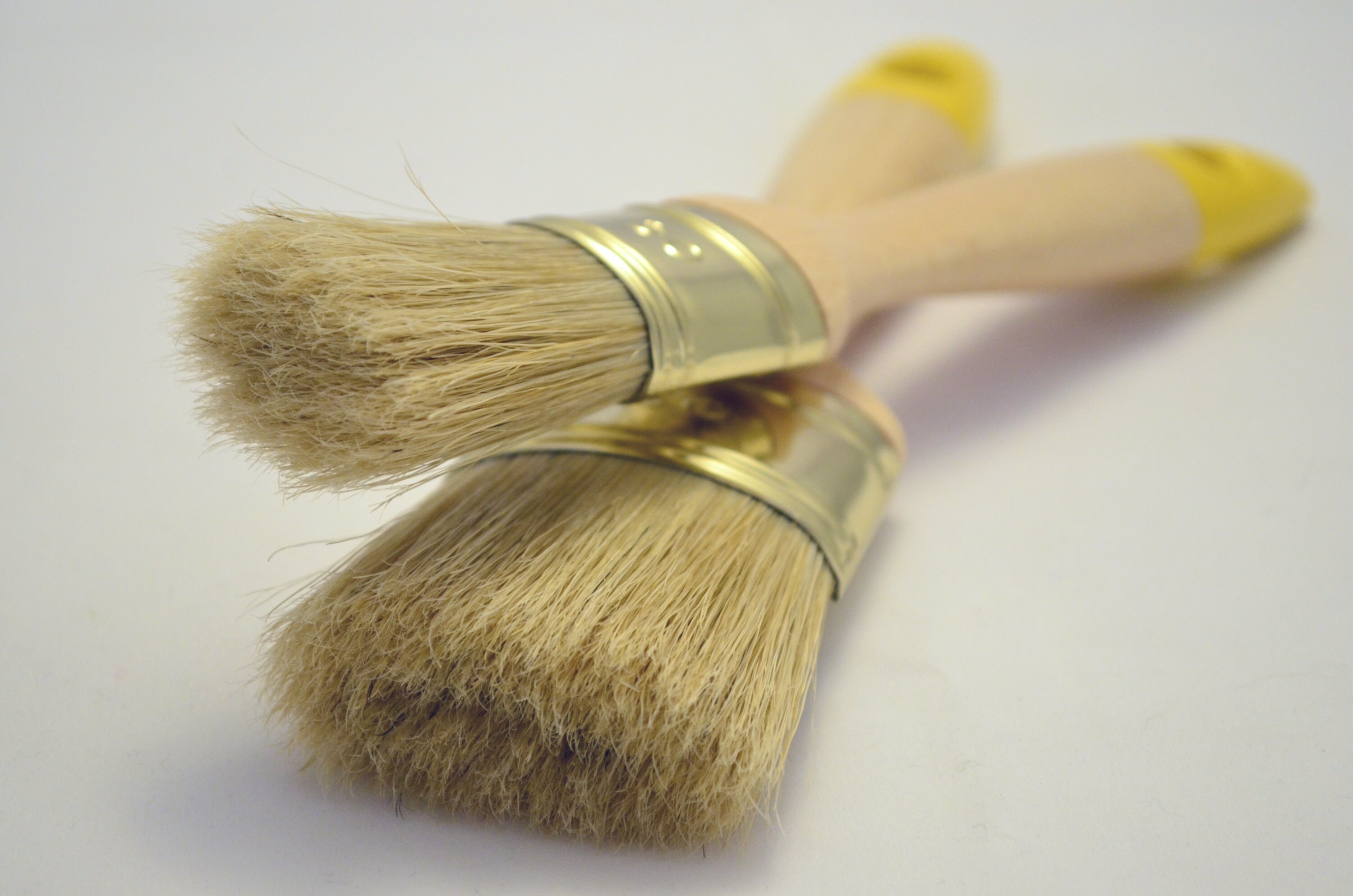 100% Natural Pure Bristle Oval Paint Brush Set of 2: 50 and 30 ...