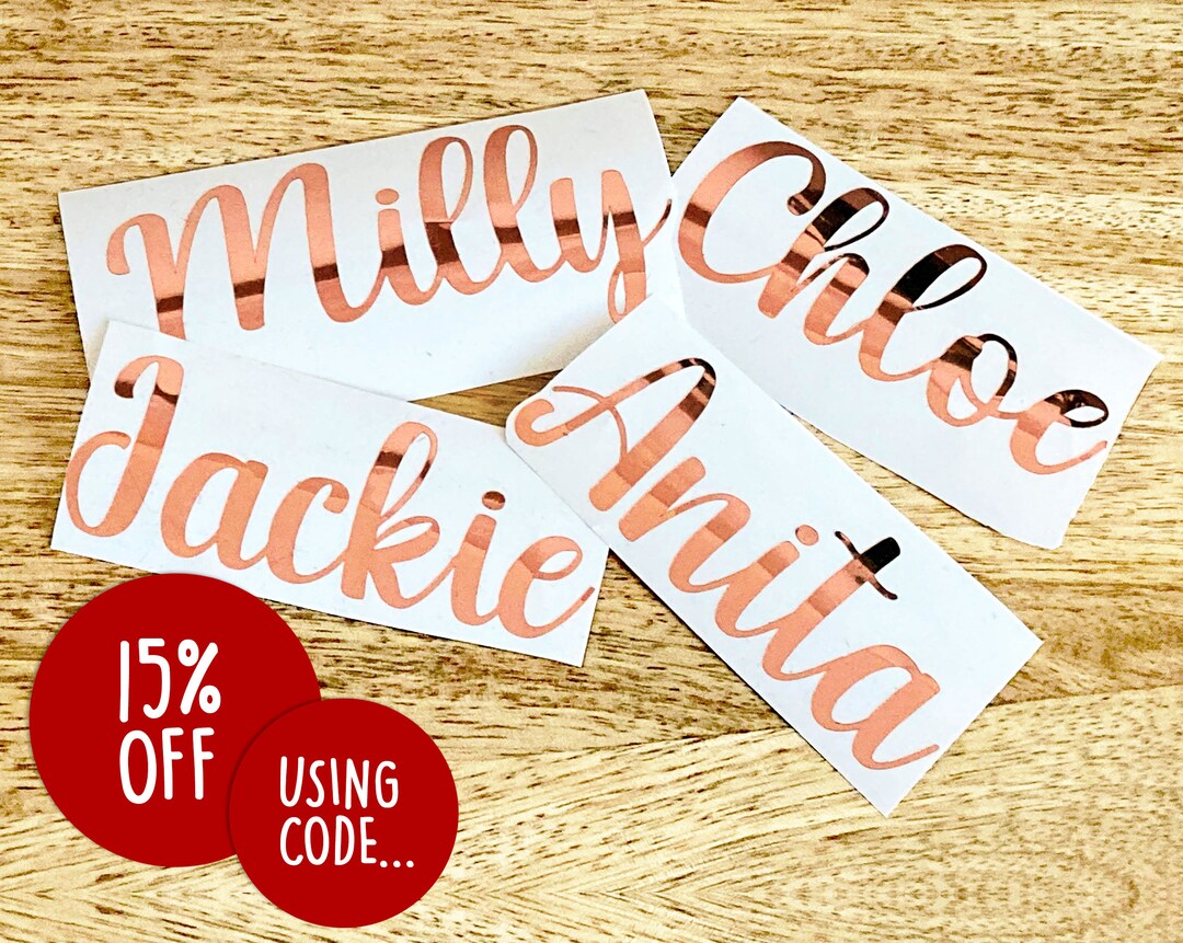 Rose Gold Name Stickers Wedding, Bridesmaid Stickers Any Name, Any ...