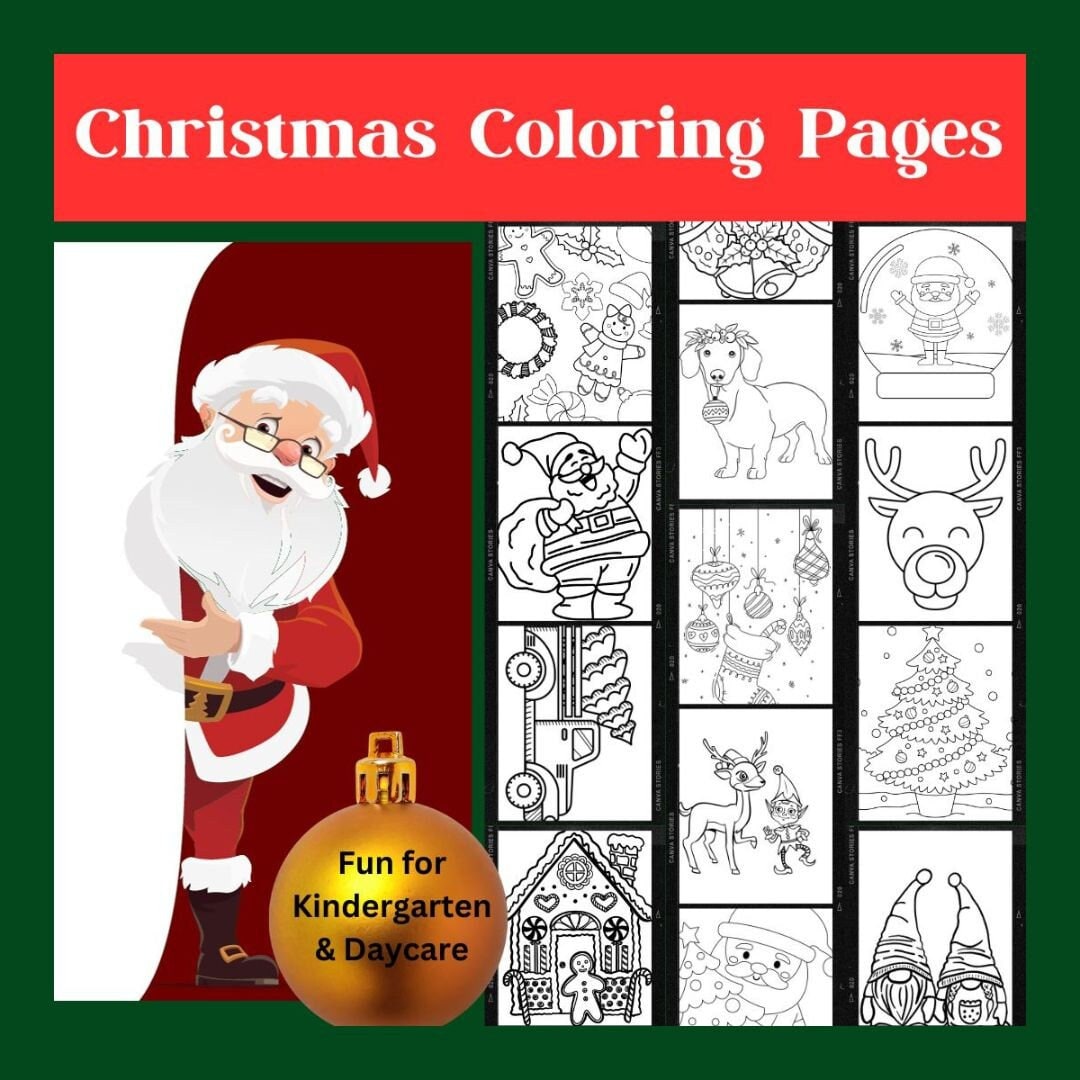 Christmas Coloring Pages for A Kindergarten or Daycare Class Merry ...