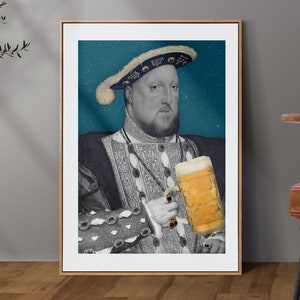 Boozy Henry, King Henry VIII Art Print, Vintage Royal Family, Street ...