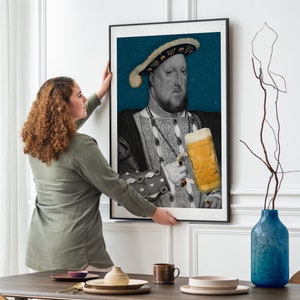 Boozy Henry, King Henry VIII Art Print, Vintage Royal Family, Street ...