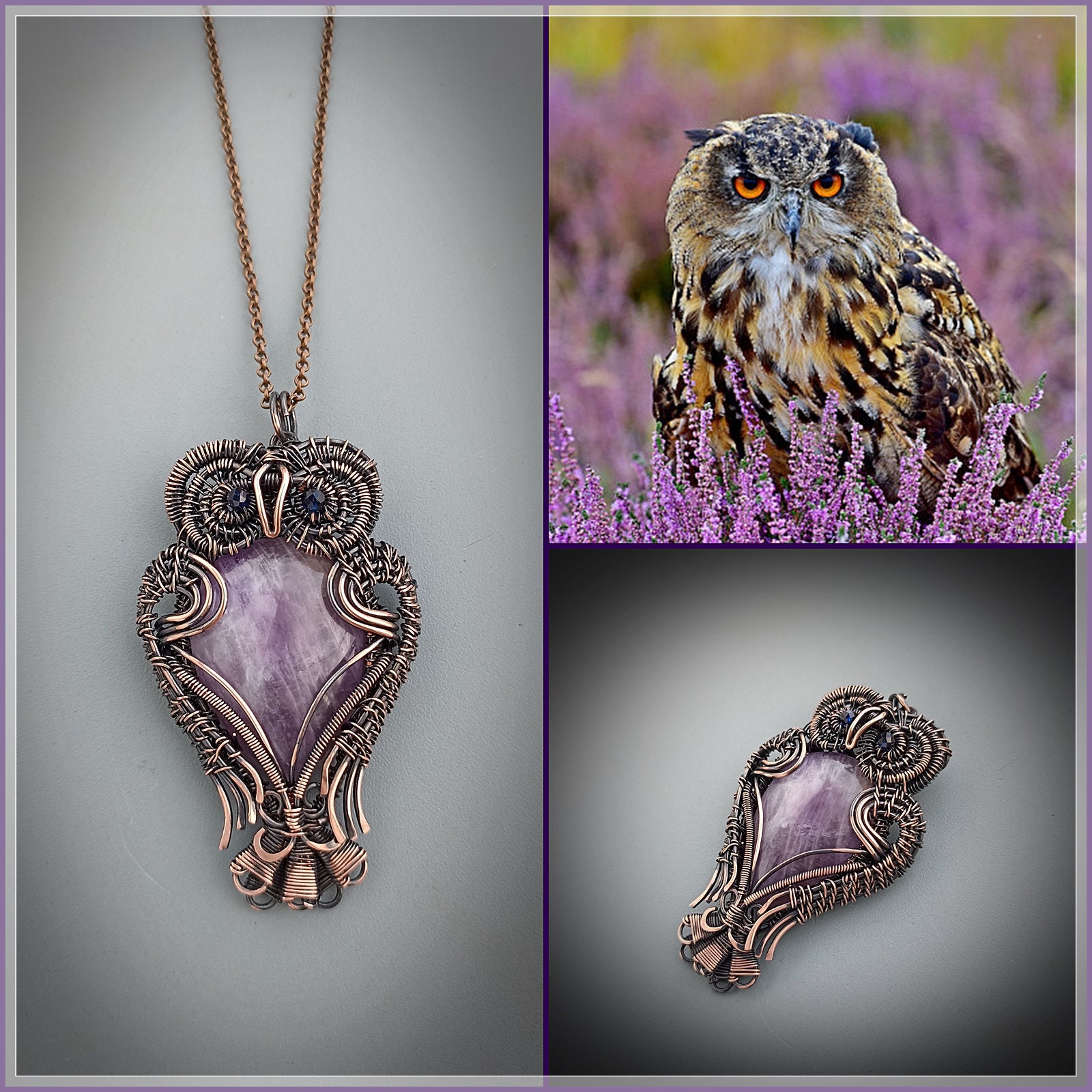 Copper Owl Necklace Owl Totem Animals Tribal Necklace Spirit Guide 70th ...