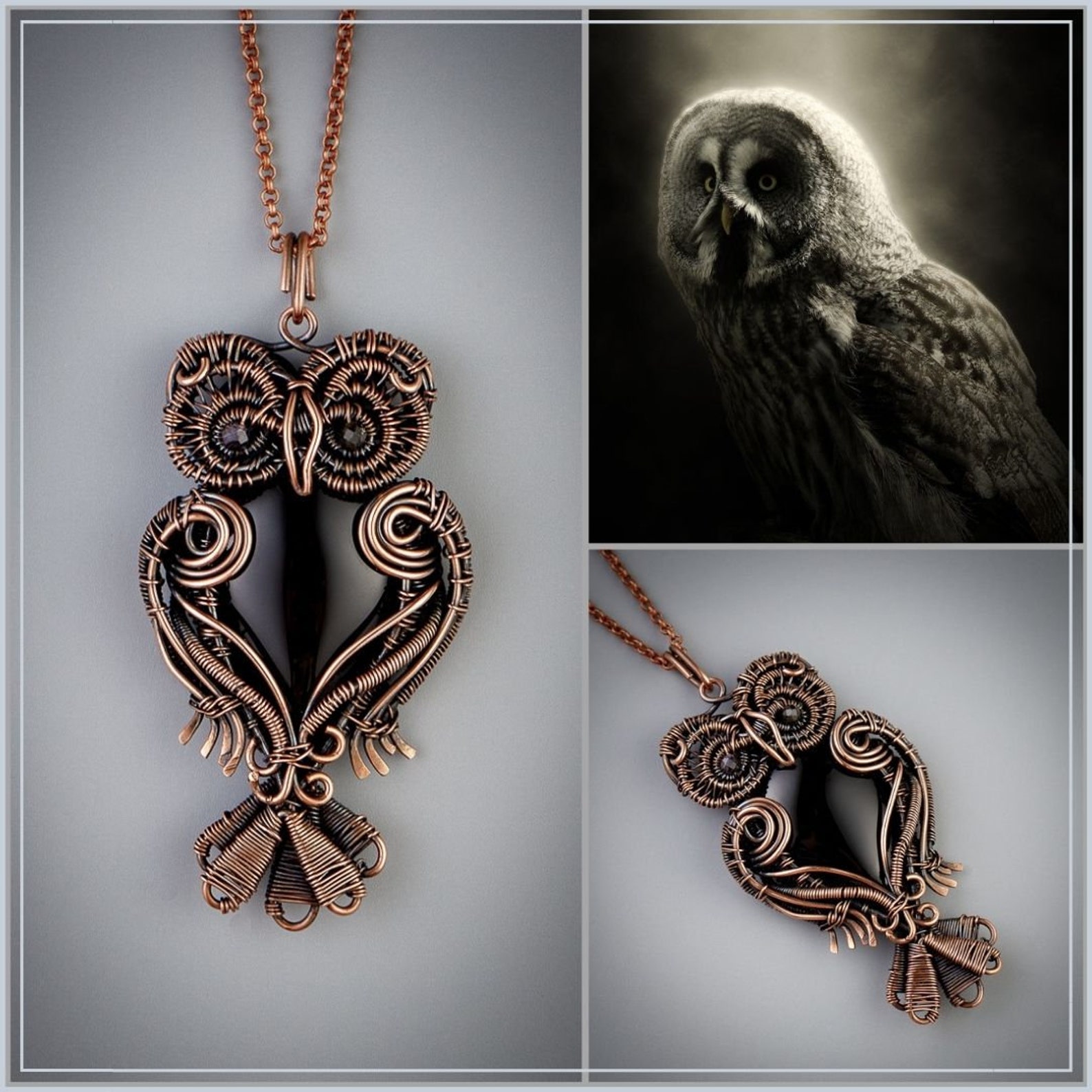 Copper Owl Necklace Owl Totem Animals Tribal Necklace Spirit Guide 70th ...