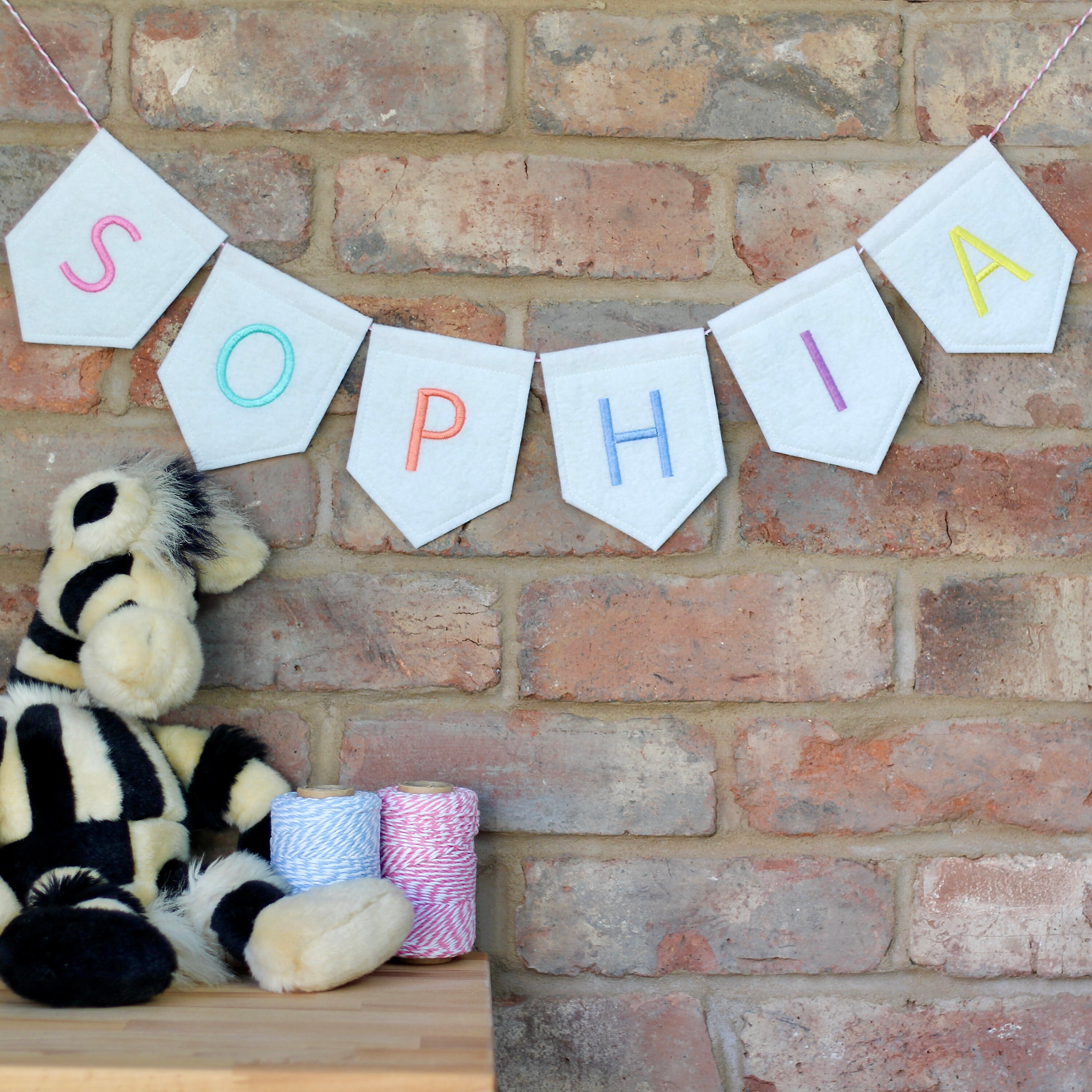 Personalised Nursery Bunting, Name Bunting, Banner, Child's Room Sign ...