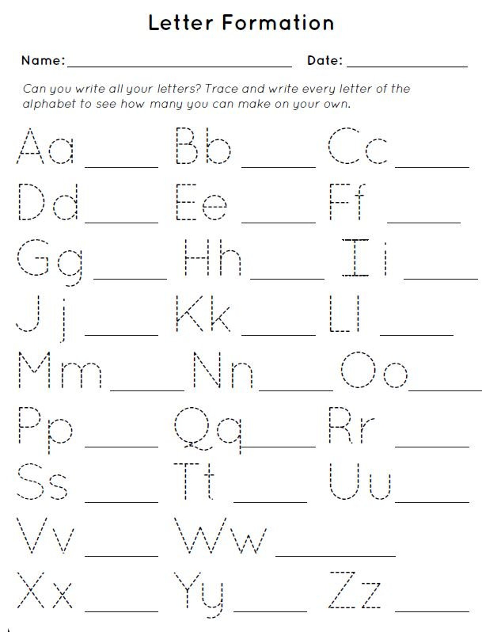 Alphabet Practice Worksheets, 66 Pages of Handwriting Practice, ABC ...