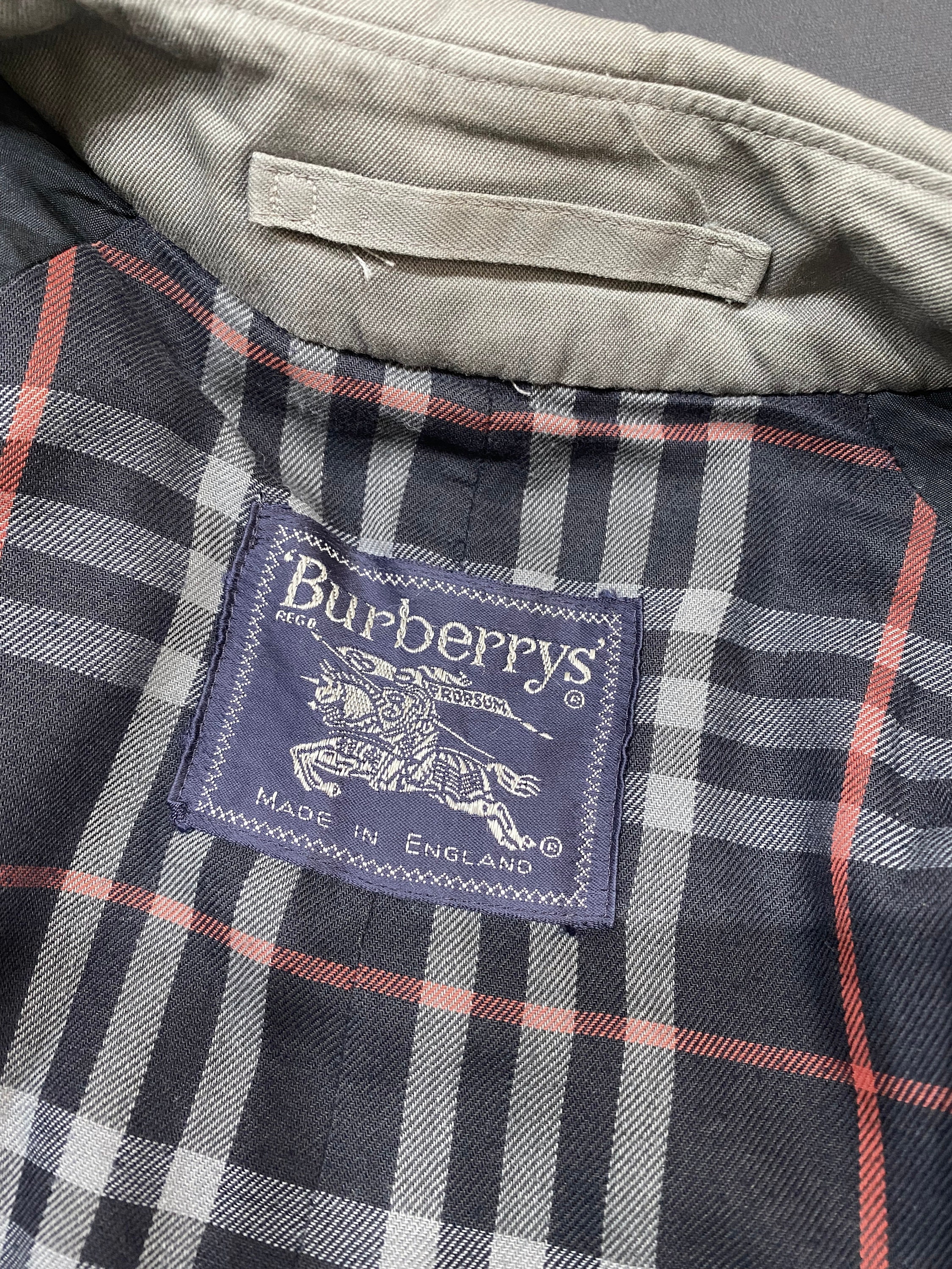 Vintage Burberry Trench Coat Double-breasted With Burberry Nova Check Lining Grey Men's - Etsy