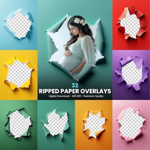 35 Ripped Paper Digital Backdrop Maternity Overlay Weddind Portret ...
