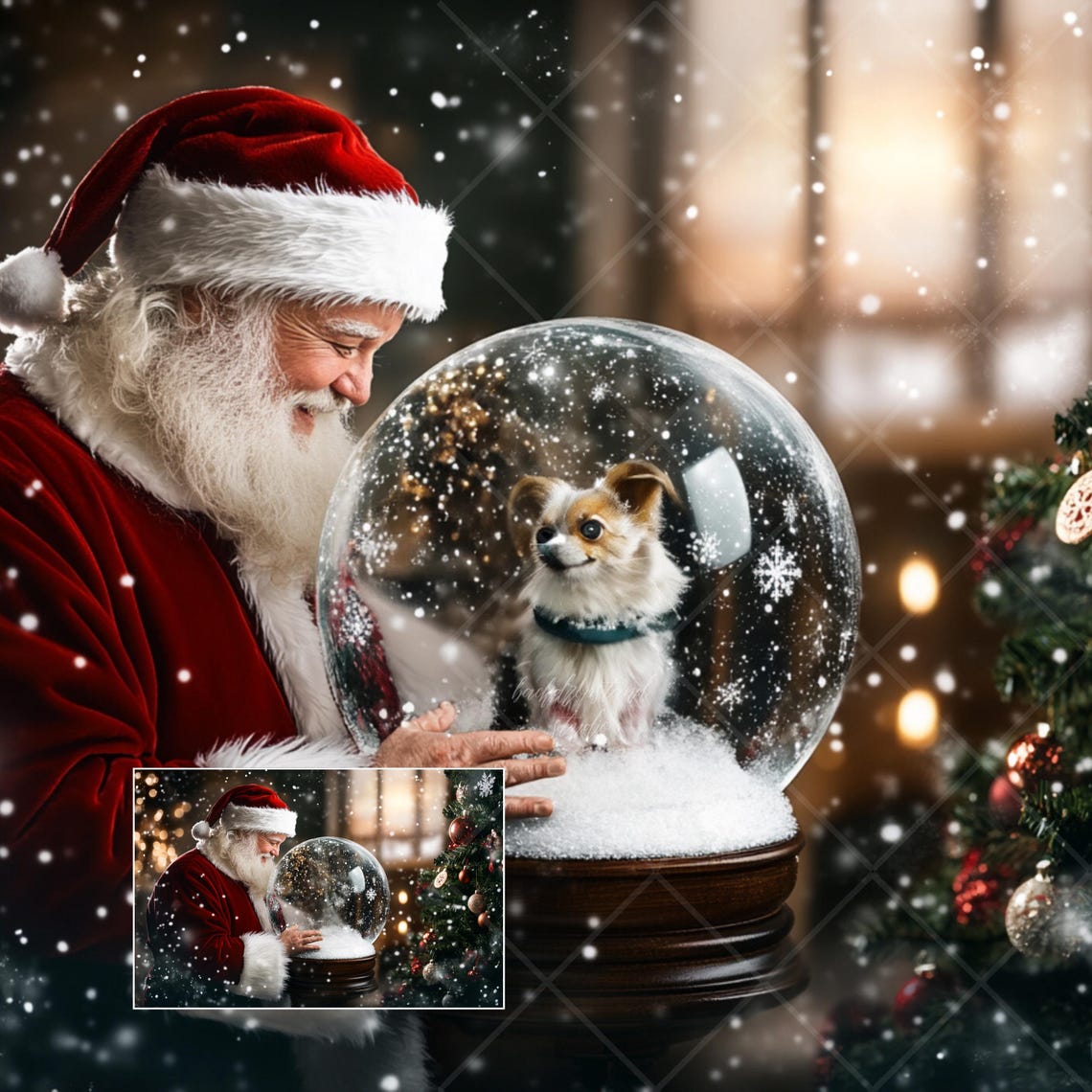 Christmas Santa Digital Backdrop, Photography Overlay (PNG) - Etsy