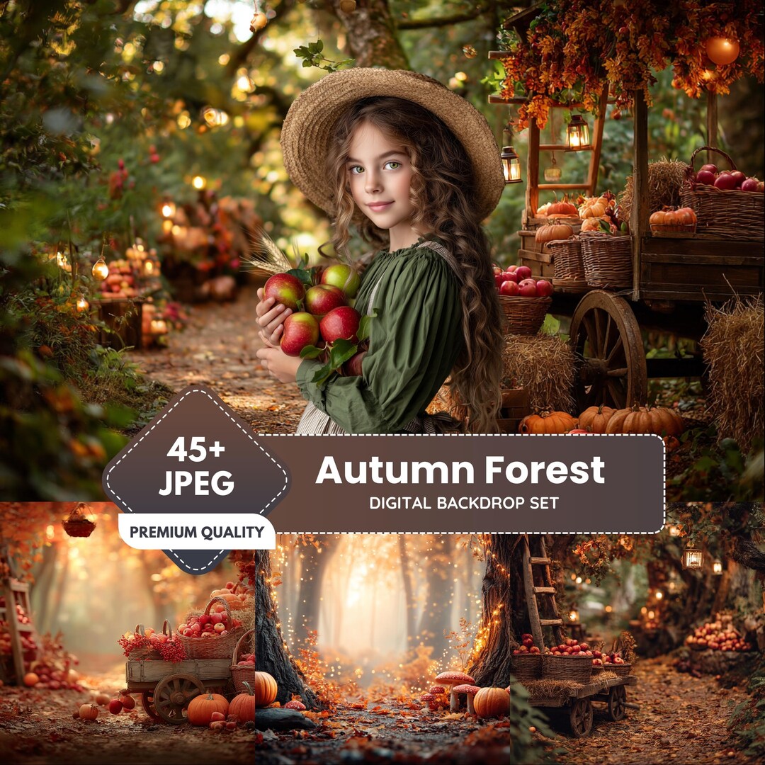 Autumn Pumpkin Patch Digital Backdrop: Halloween Photography (JPEG ...