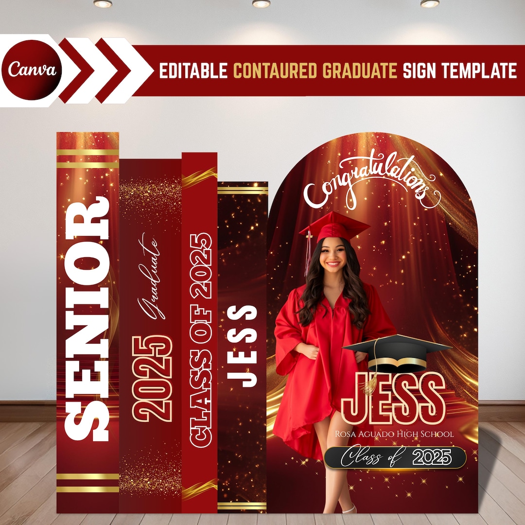 Custom Graduation Decor, Graduation Books Editable Canva, Graduate ...