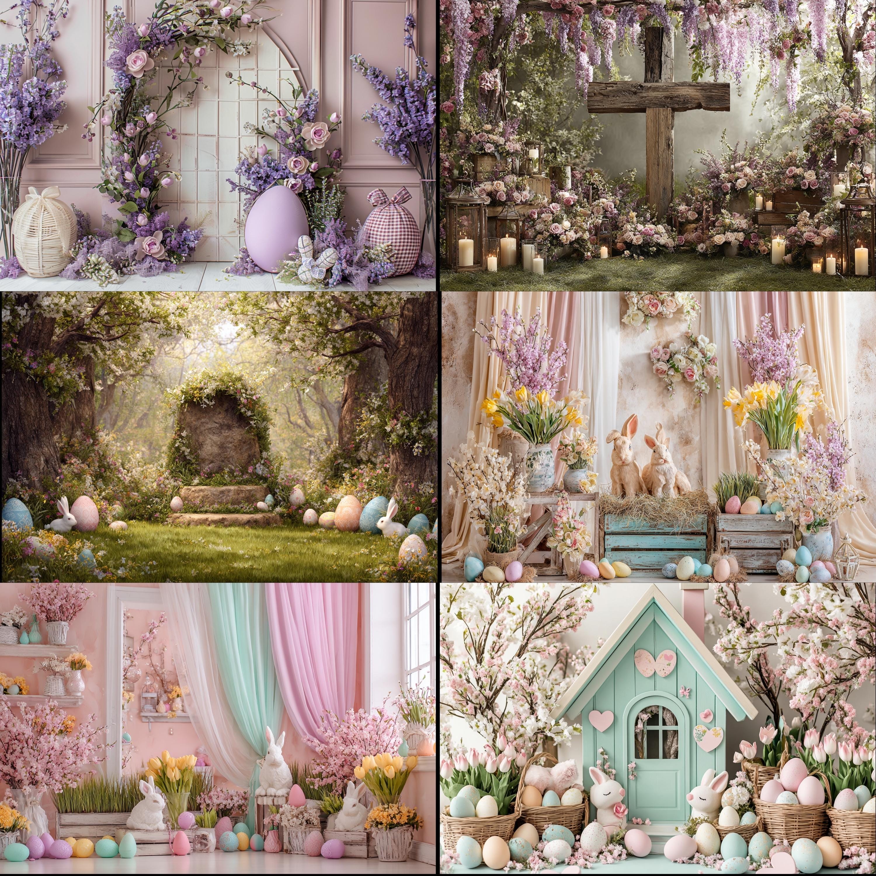 500+ Easter Photography Backdrops | Spring Pastel Scenes (PNG Digital ...