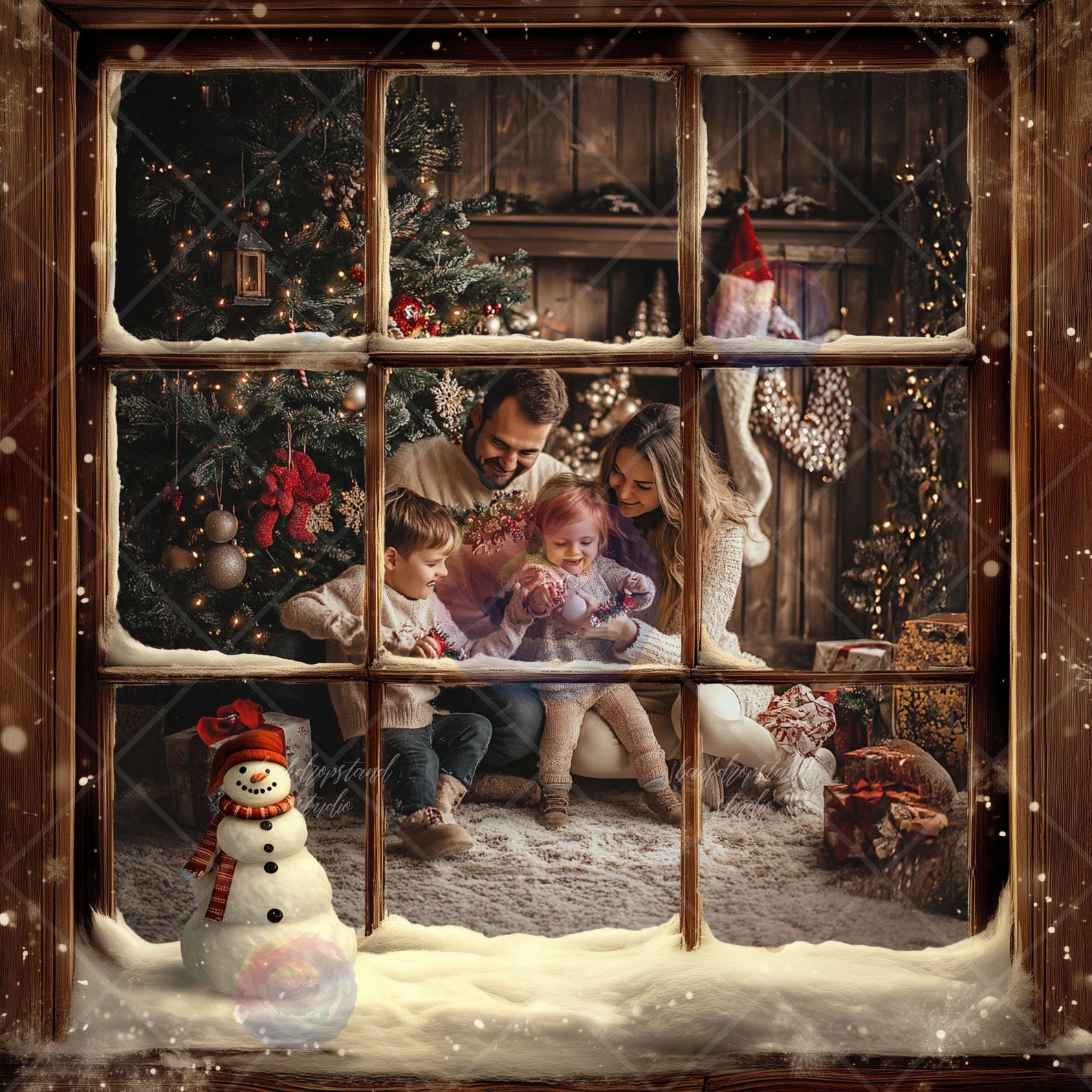 Christmas Window Overlay, Snowy Winter Panes (transparent PNG) - Etsy