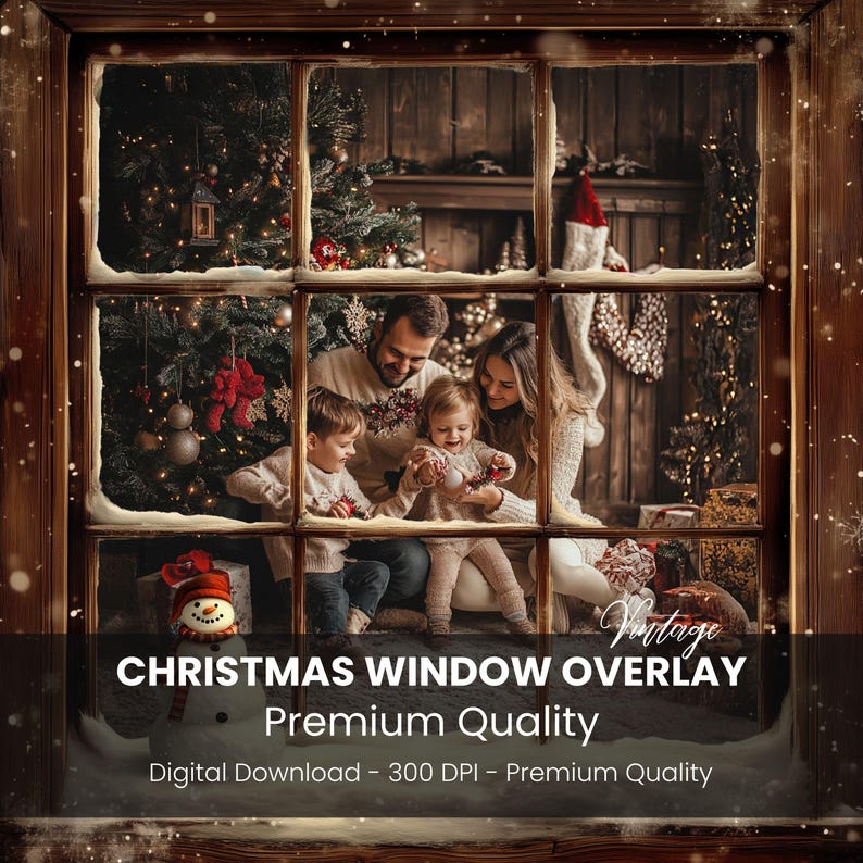 Christmas Window Overlay, Snowy Winter Panes (transparent PNG) - Etsy UK