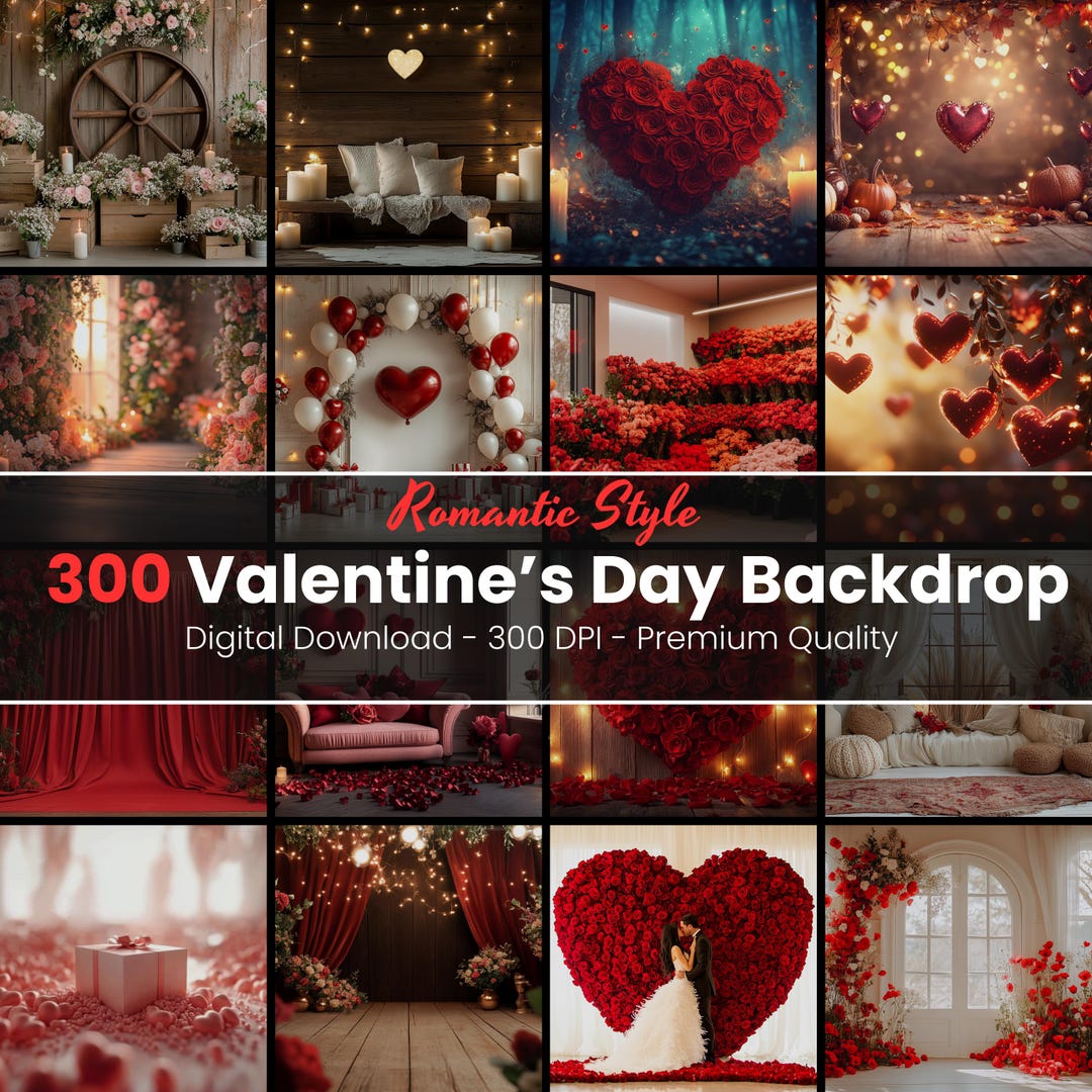 300 Valentine's Day Backdrop - Romantic Photo Backgrounds for Love ...