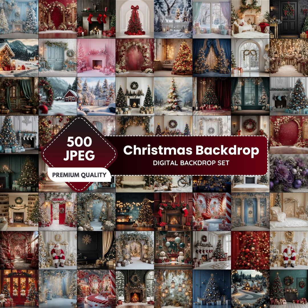 500 Christmas Backdrops: Festive Holiday Photography, Photoshop PNG ...