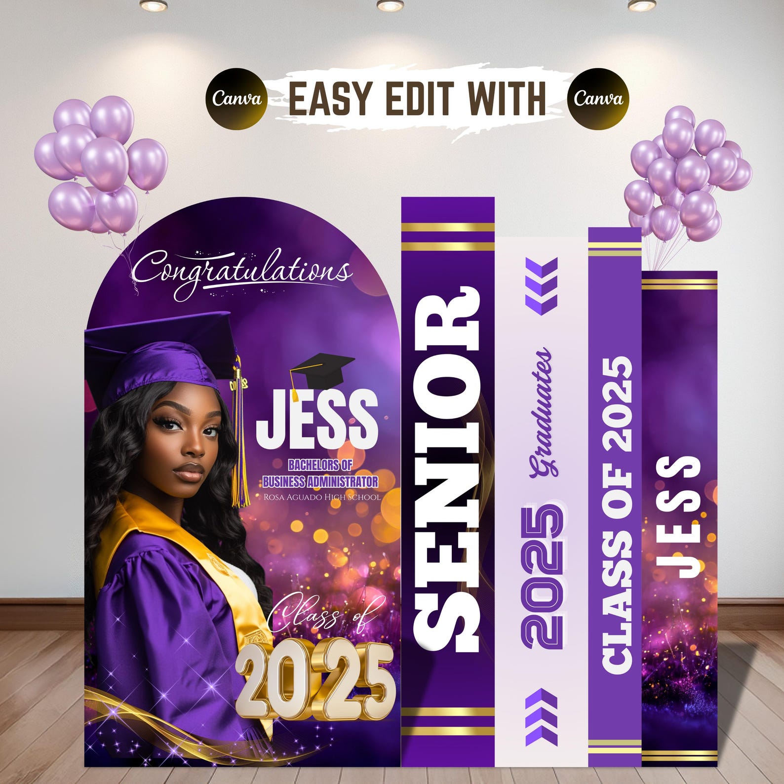 Graduation Decor, Graduation Books Editable Canva, Graduate Panel Board ...